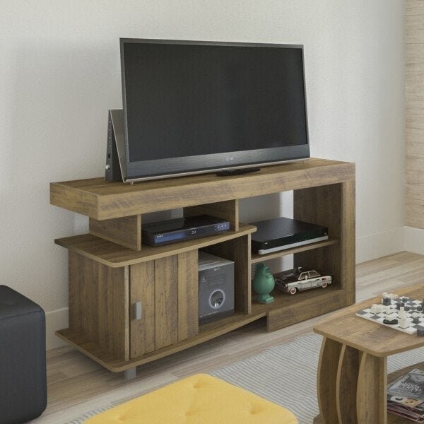 Rack para TV até 50 Polegadas Tampo em MDF Royal Moderno Pinho | Shopee ...