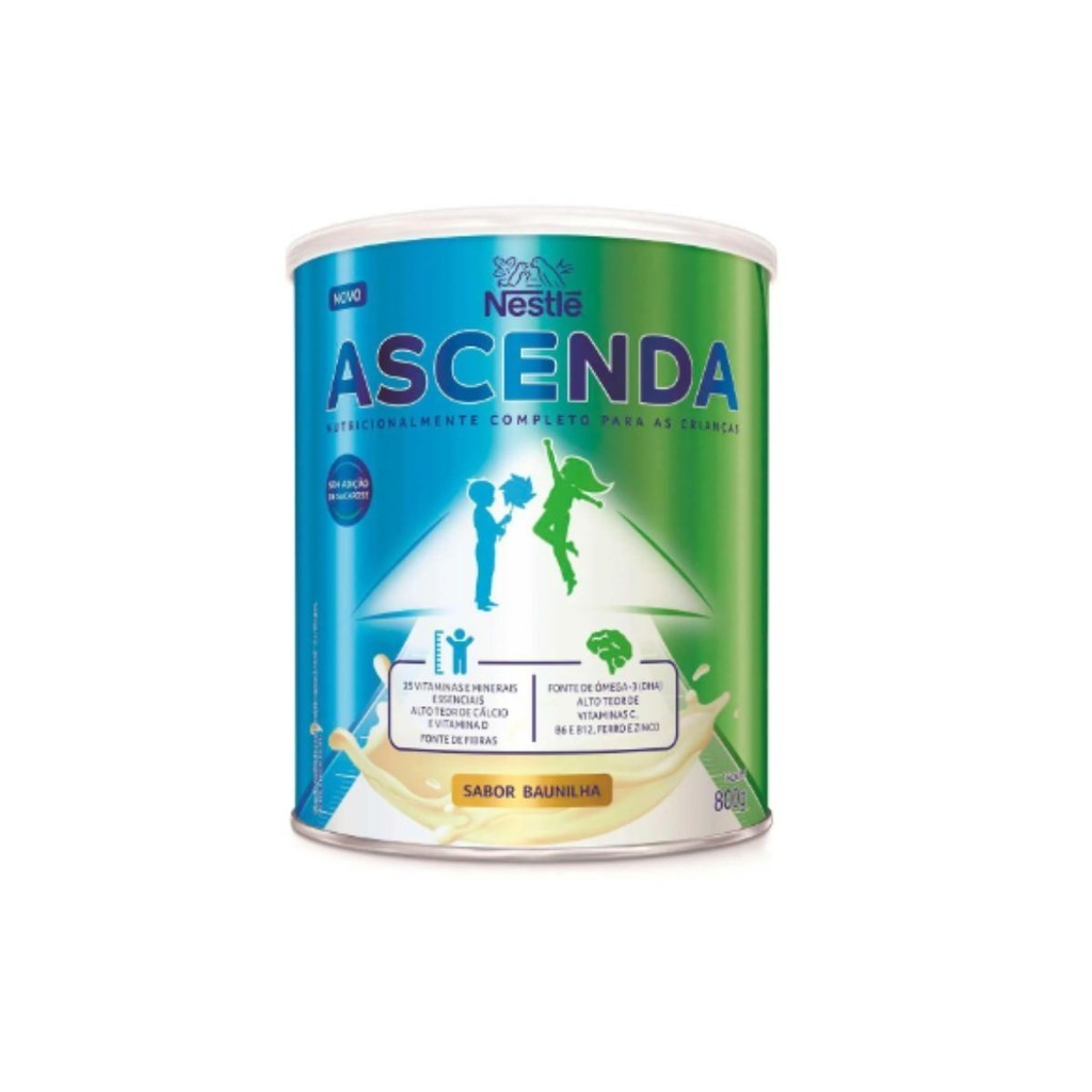Fórmula Infantil Ascenda Nestlé Baunilha 3 a 10 anos 800g | Shopee Brasil