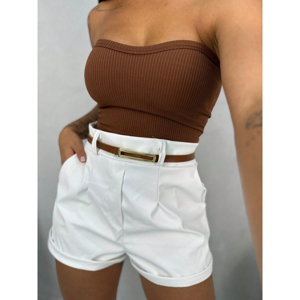 Cropped Tomara que Caia Canelado Lua | Shopee Brasil