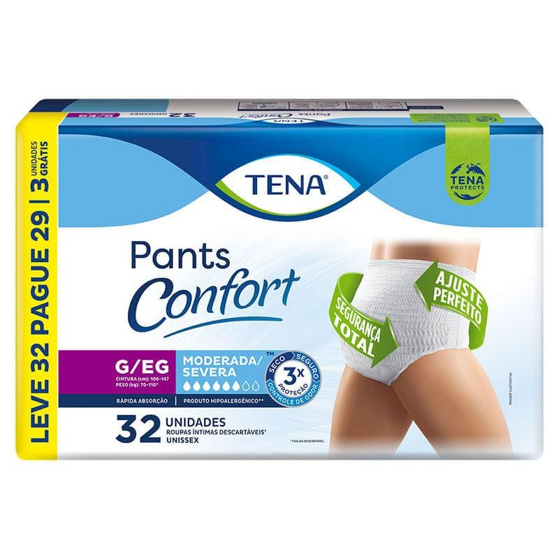 Roupa Íntima Tena Pants Confort G/EG 32 Unidades | Shopee Brasil
