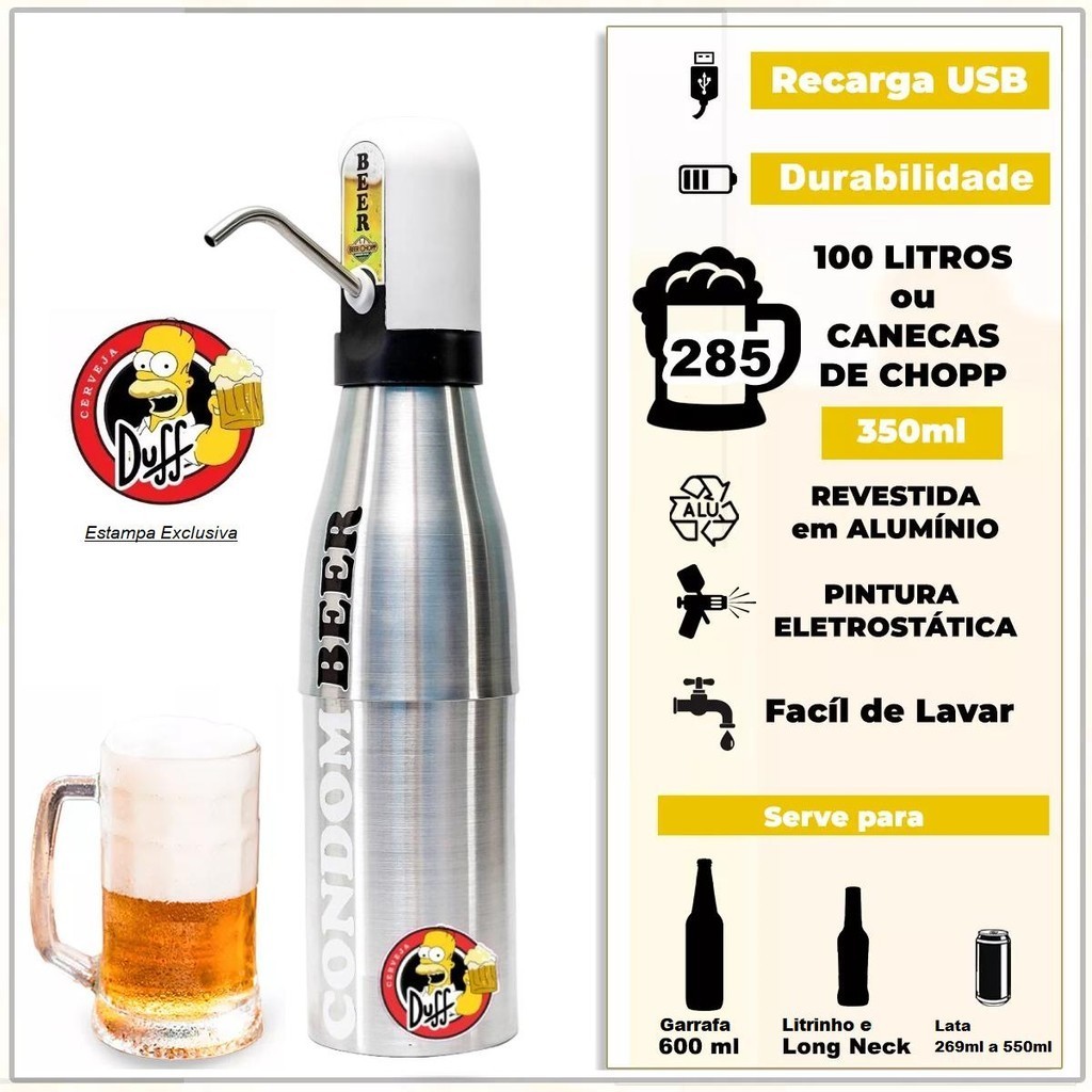Chopeira Eletrica Portátil Cooler De Chopp Eletrônico Recarregável Usb ...