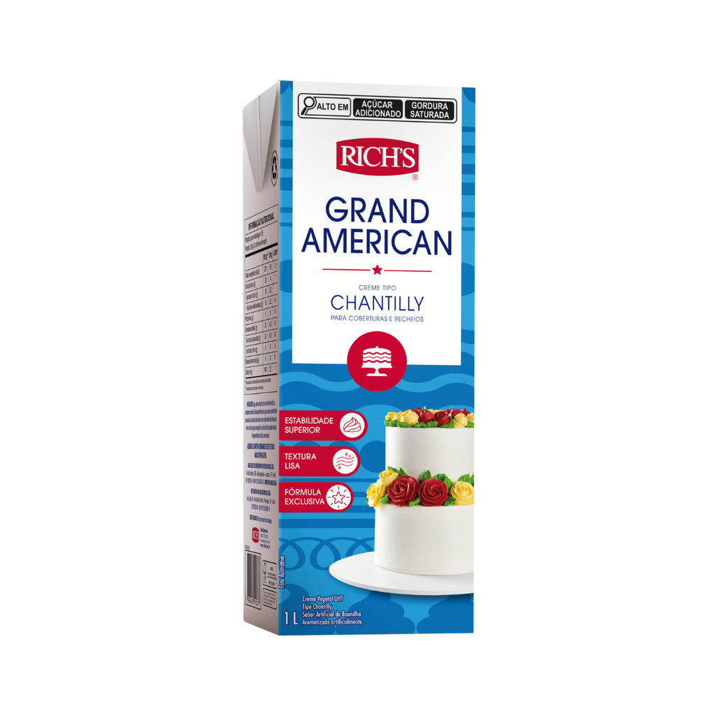 CHANTILLY UHT GRAND AMERICAN RICH C/ 1 LT | Shopee Brasil