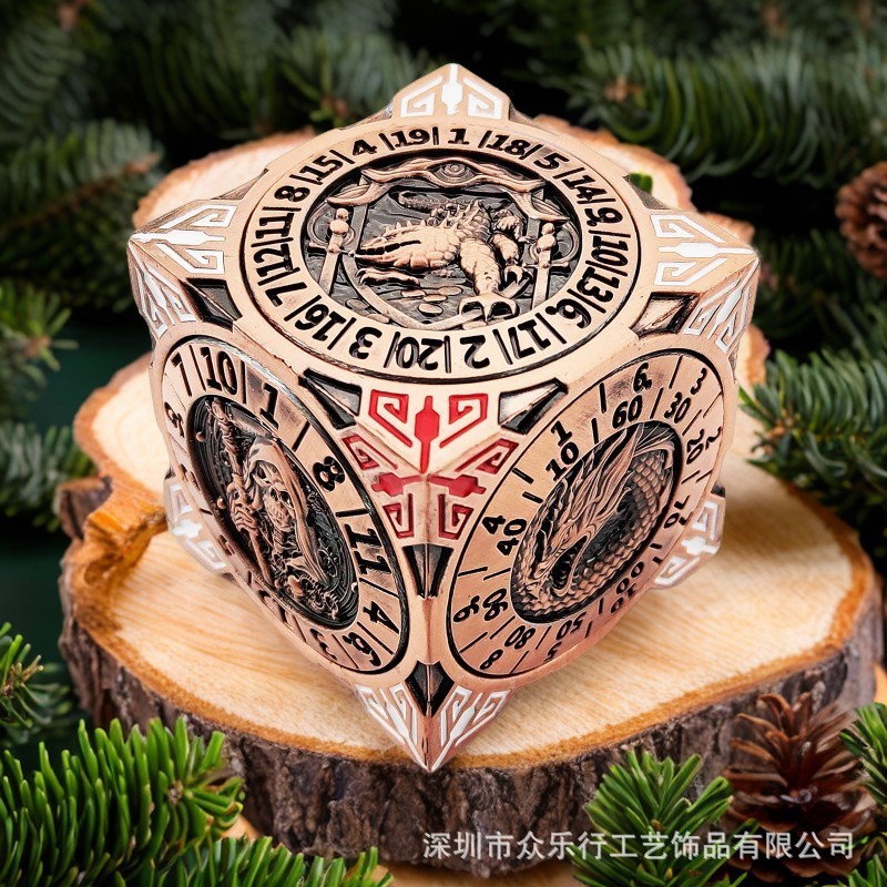 Arte de gravação 7 em 1 dados de Metal DND giratórios de seis lados ...