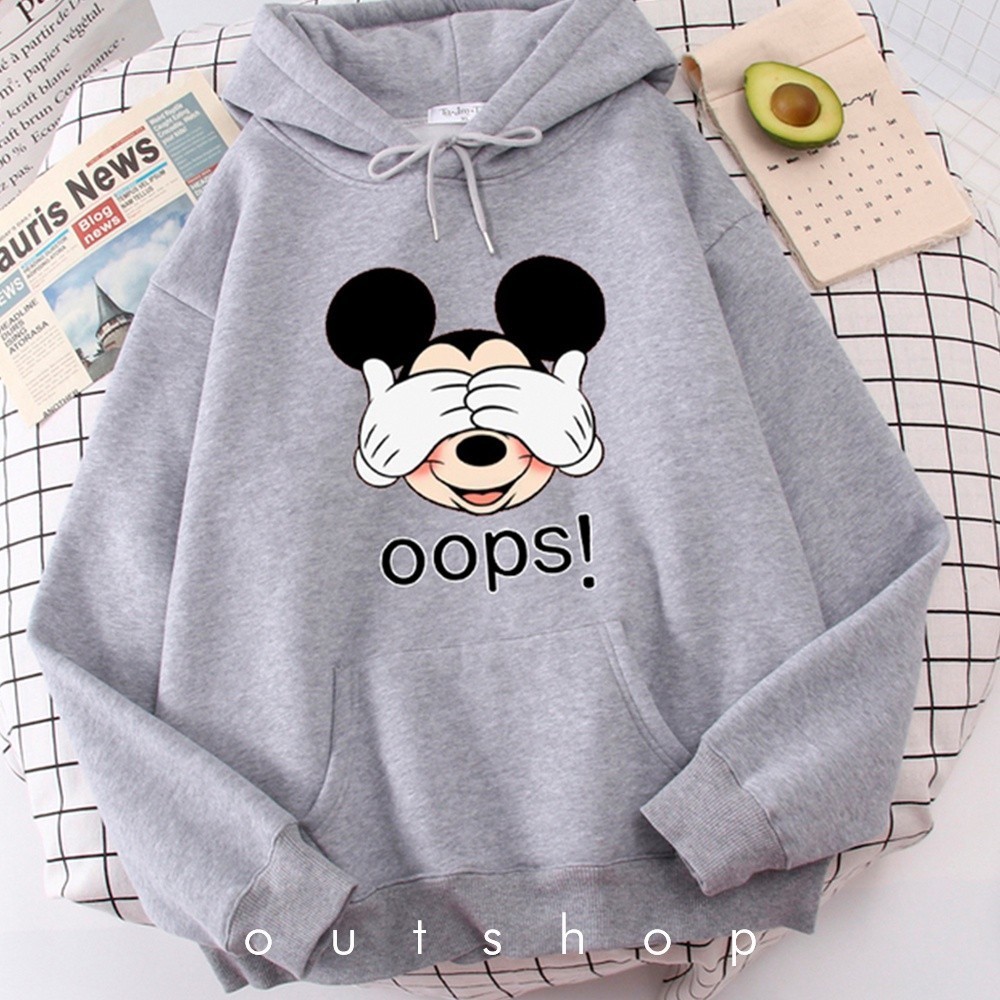 Moletom Canguru Mickey Mouse Oops Blusa de Frio Manga Longa Desenho ...