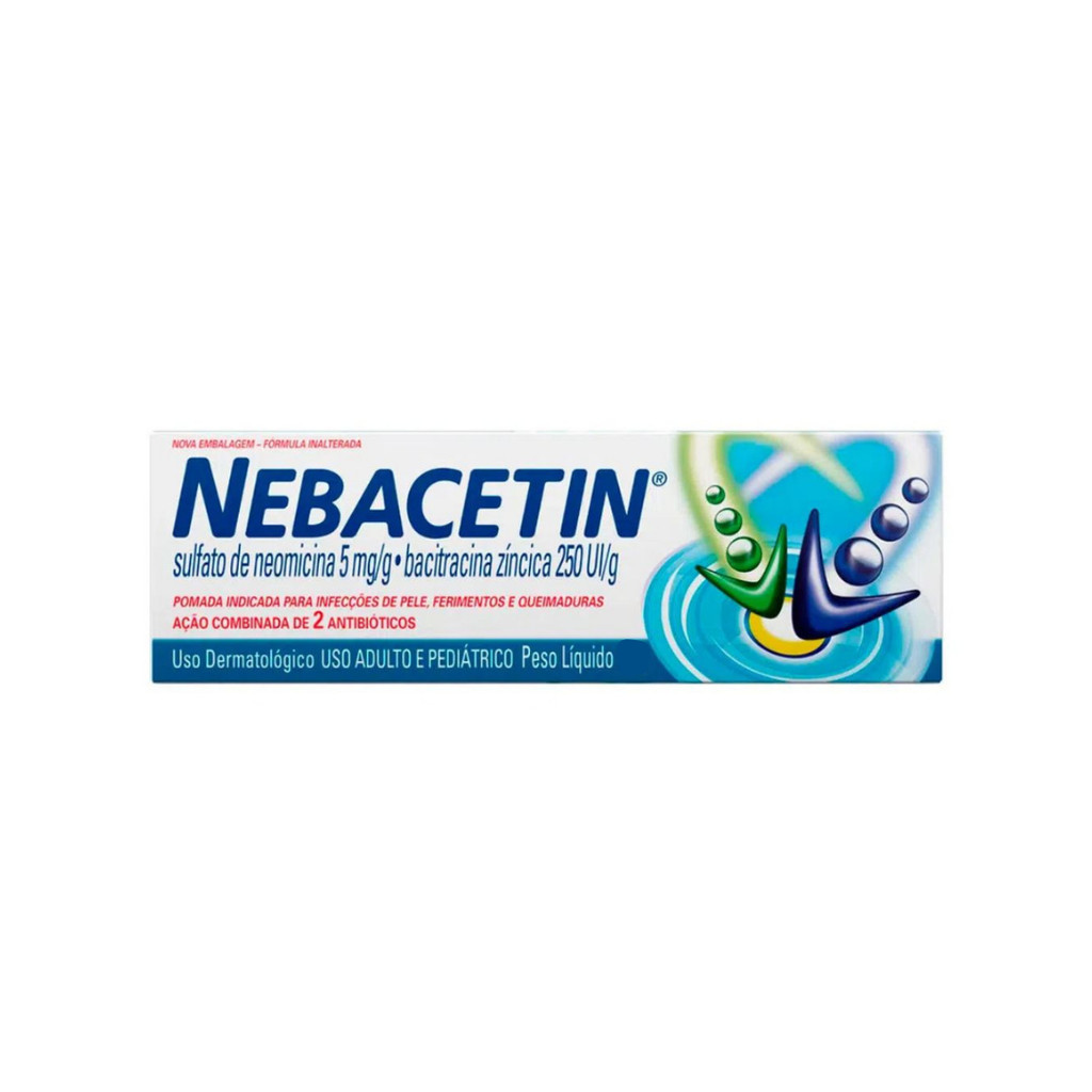 Nebacetin Neomicina + Bacitracina pomada para infecções de pele ...