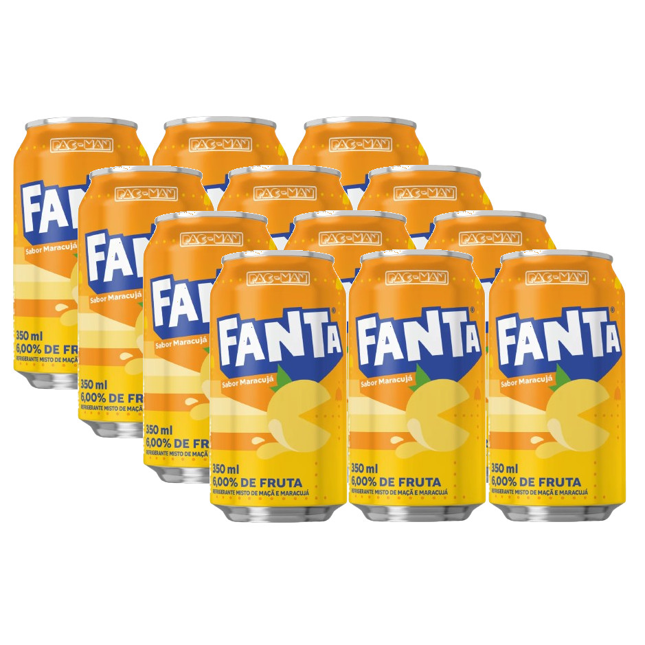 KIT 12 Refrigerante Fanta Sabor Maracujá Lata 350ml - Faz a Boa!