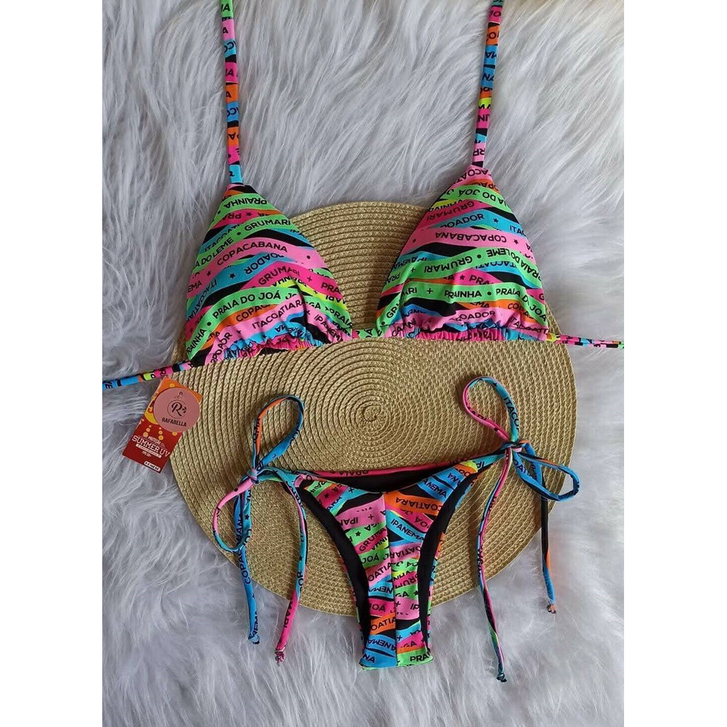 Biquini Cortininha Lacinho PRAIAS | Shopee Brasil