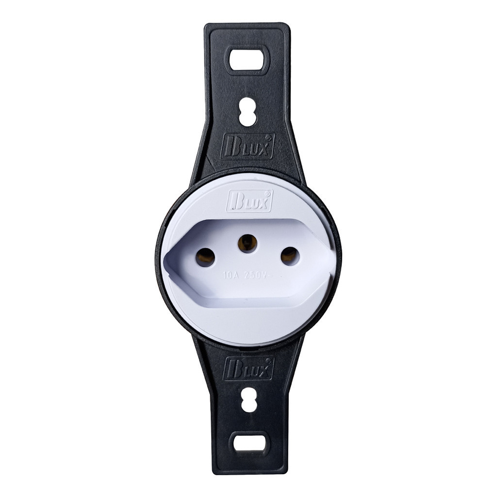 Tomada De Embutir Redonda 2P+T 10A Branca | Shopee Brasil