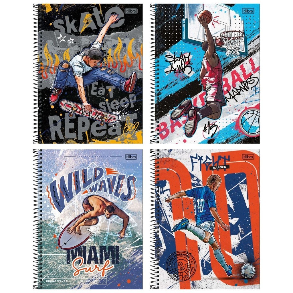 Caderno Espiral Grande Universitário 10 Matérias Do It 160 Folhas Capa ...