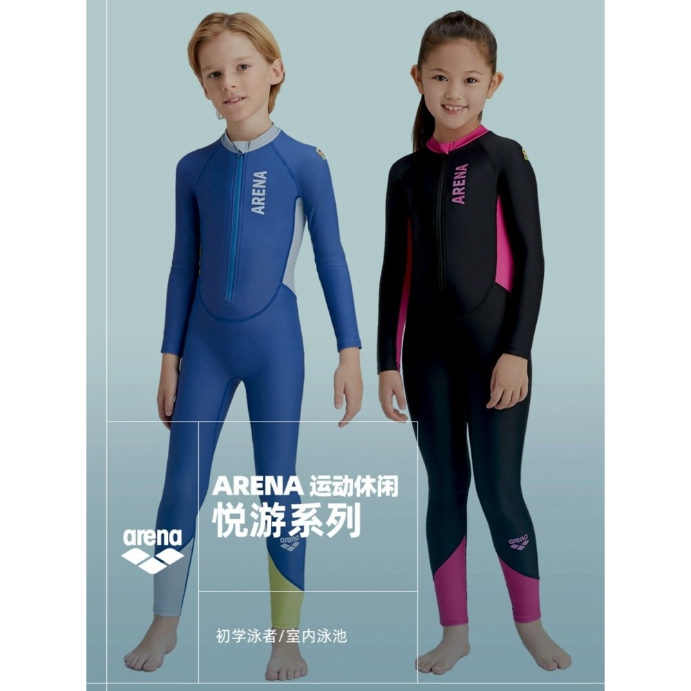 Arena Arina 2024 novos modelos de maiô infantil de manga longa, masculino e feminino, anti-UV e ...