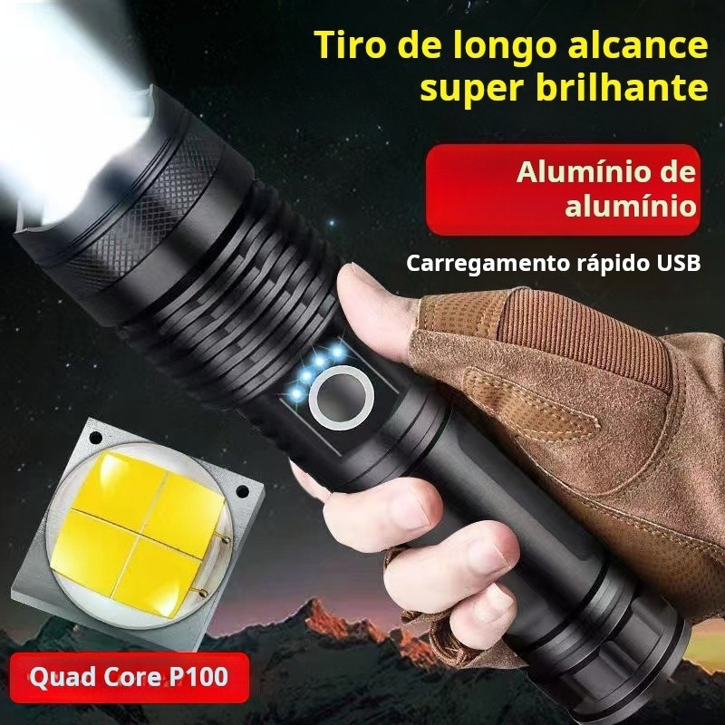 Lanterna Super Potente T9 P50 Tática Mais Forte Do Mundo Potente Sitio Fazenda Acampamento ...