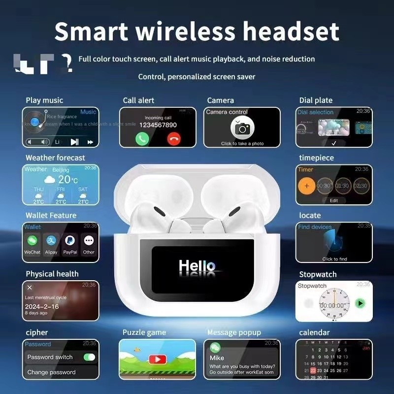 Fone De Ouvido Bluetooth touch screen Novo V10 Com Redução De Ruído ...