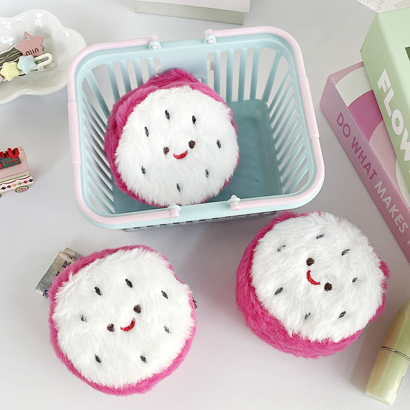 Bonito Desenho Animado Dragon Fruit Plush Zero Carteira De Frutas Saco ...