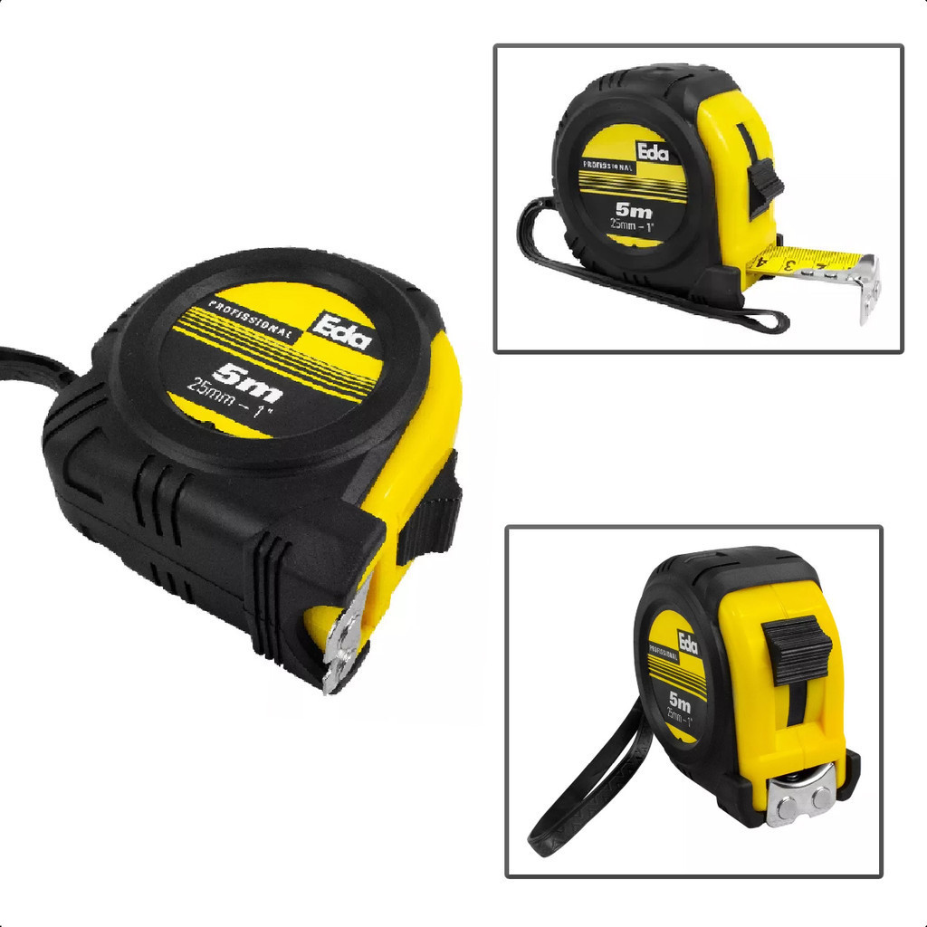Trena 5mX25mm Ponta Imantada Emborrachada Eda Profissional | Shopee Brasil