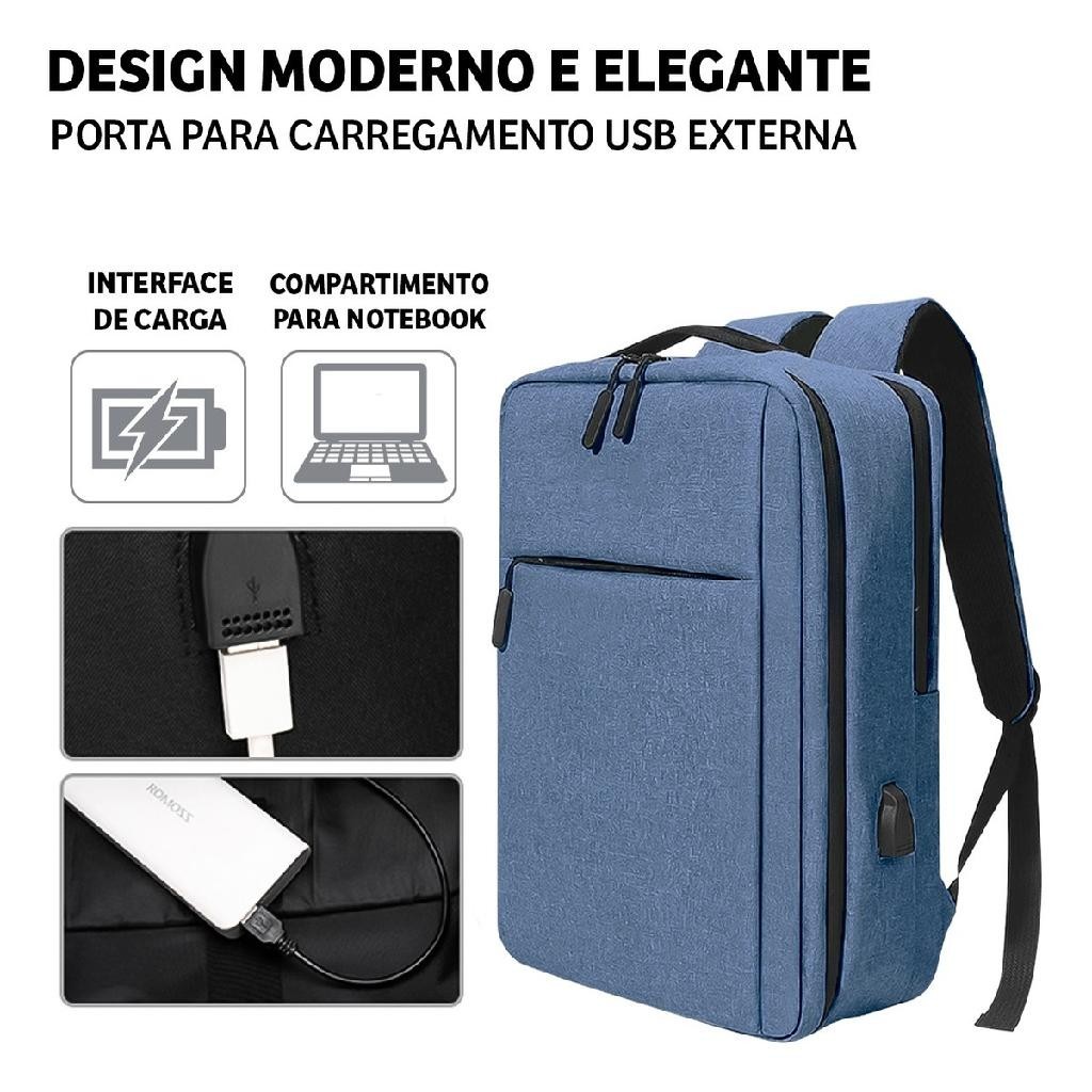Mochila Bolsa Para Notebook 15.6 Polegadas Usb Fone Ouvido | Shopee Brasil