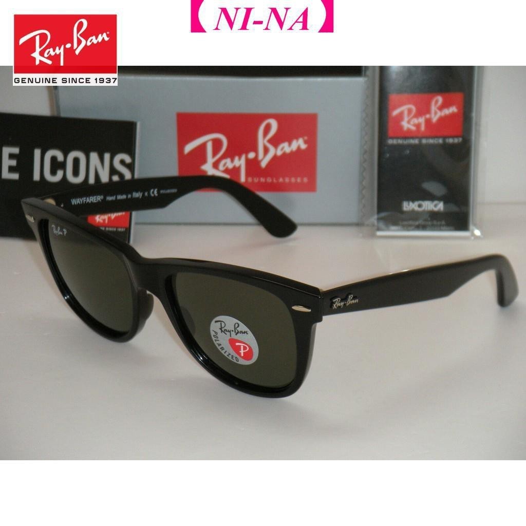 [Original] Óculos De Sol Ray designer/Ban Wayfarer Preto Com Verde Natural Polarizado Rb 2140 ...