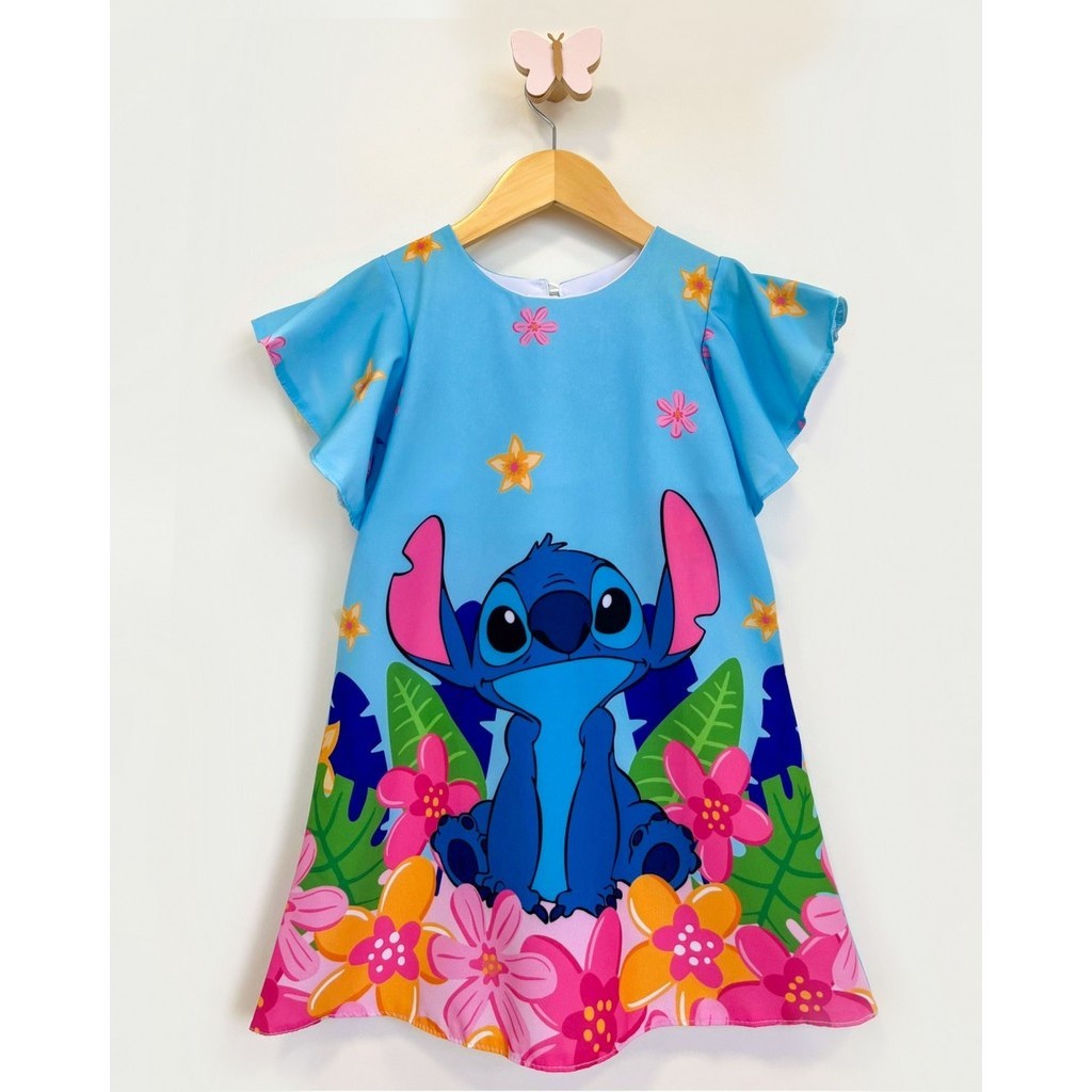 Vestido Stitch Feminino Infantil Menina | Shopee Brasil