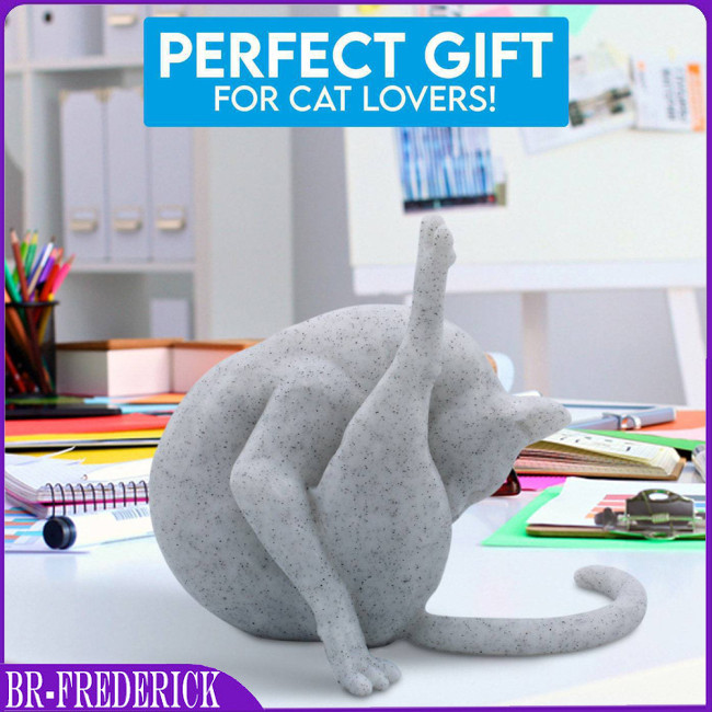 Oi Funny Cat Statue Shameless Sculpture Figurine Animal Decoration ...