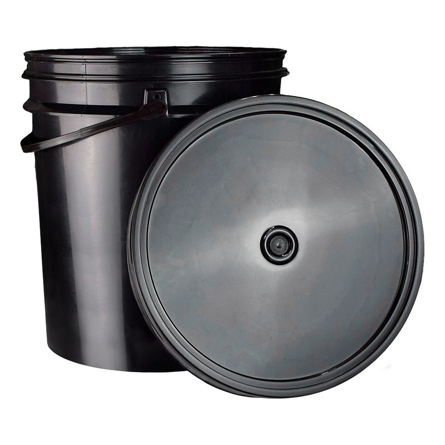 Balde Industrial Preto 18 Litros Com Tampa Lacre | Shopee Brasil