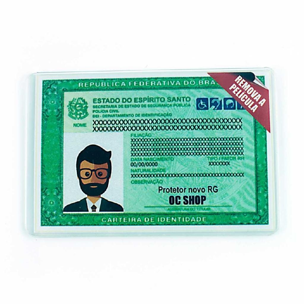 Kit 50 Und - Protetor Para Documento Novo Rg Identidade em Acrilico ...