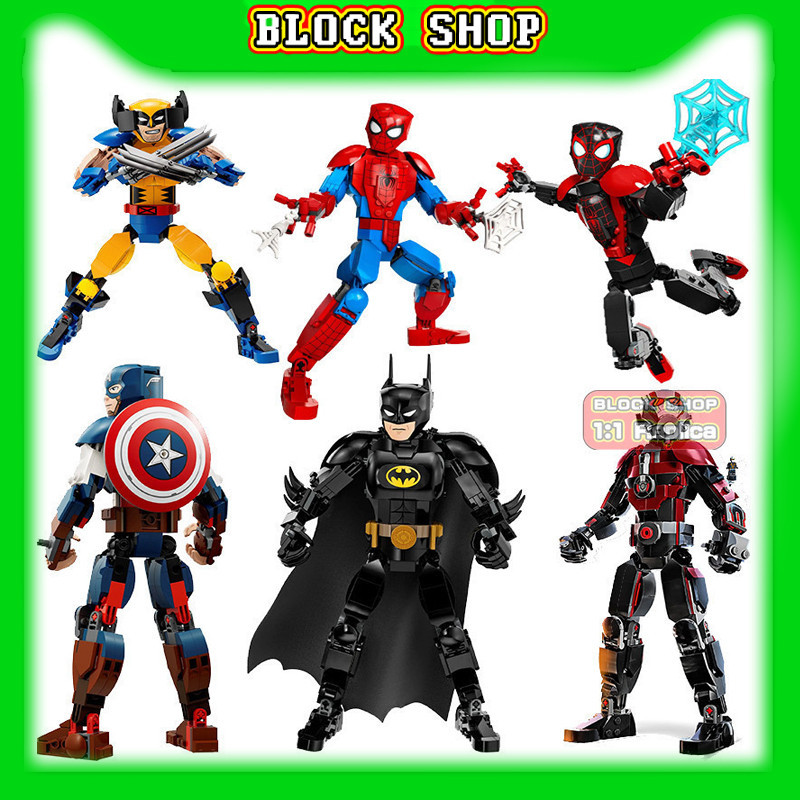Marvel Series Building Block Toys Assembled Dolls Spiderman Batman ...