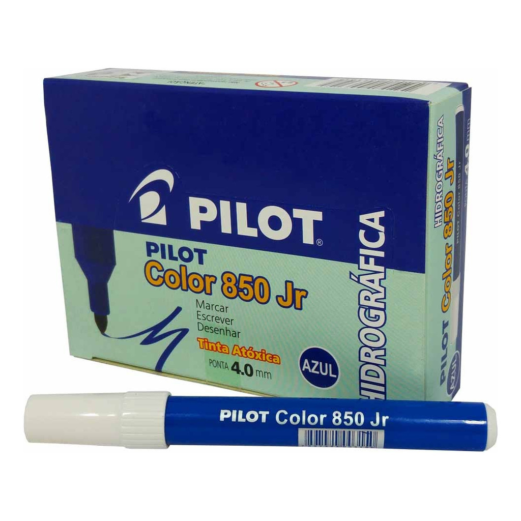 Caneta Hidrográfica Color 850 Pilot Azul Cx c/12 Unid | Shopee Brasil