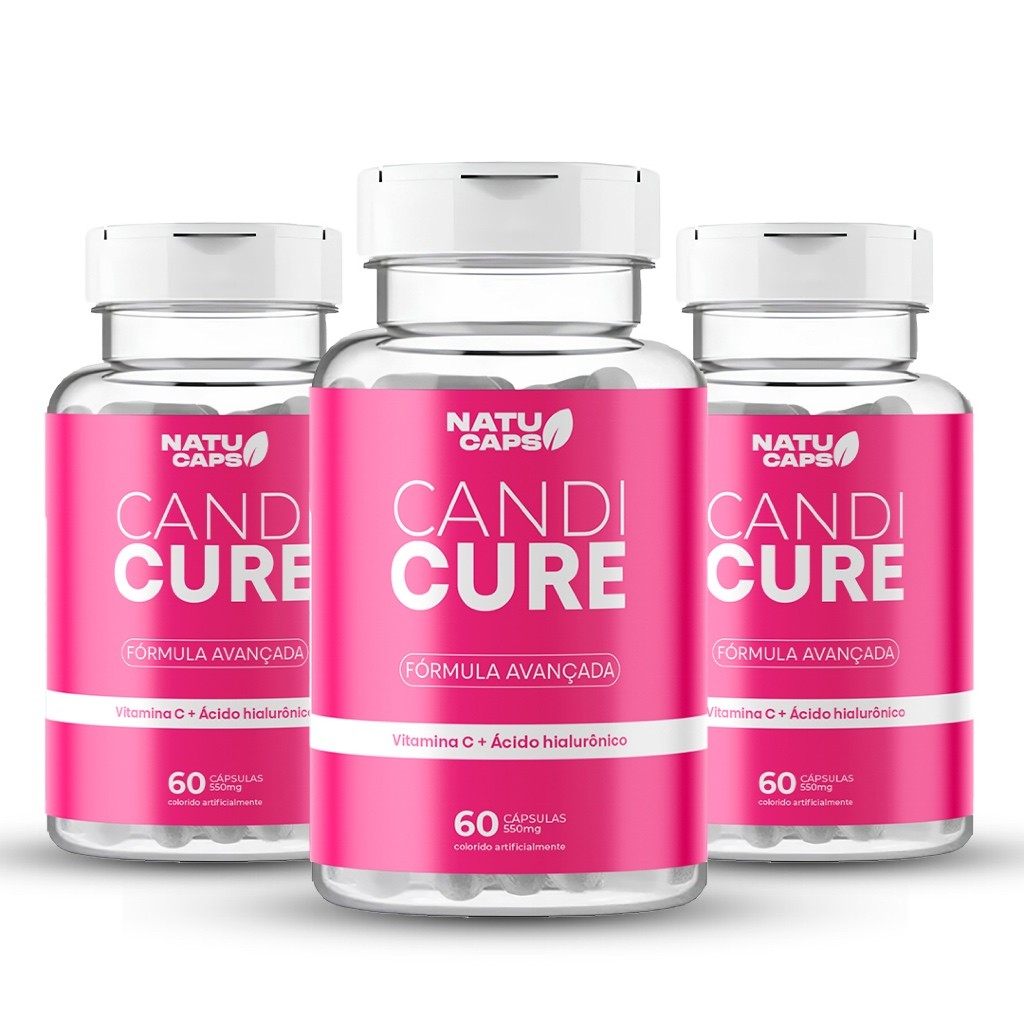Kit 3 Potes de Candi Cure - 60 Cápsulas por Pote - Combate Natural à ...
