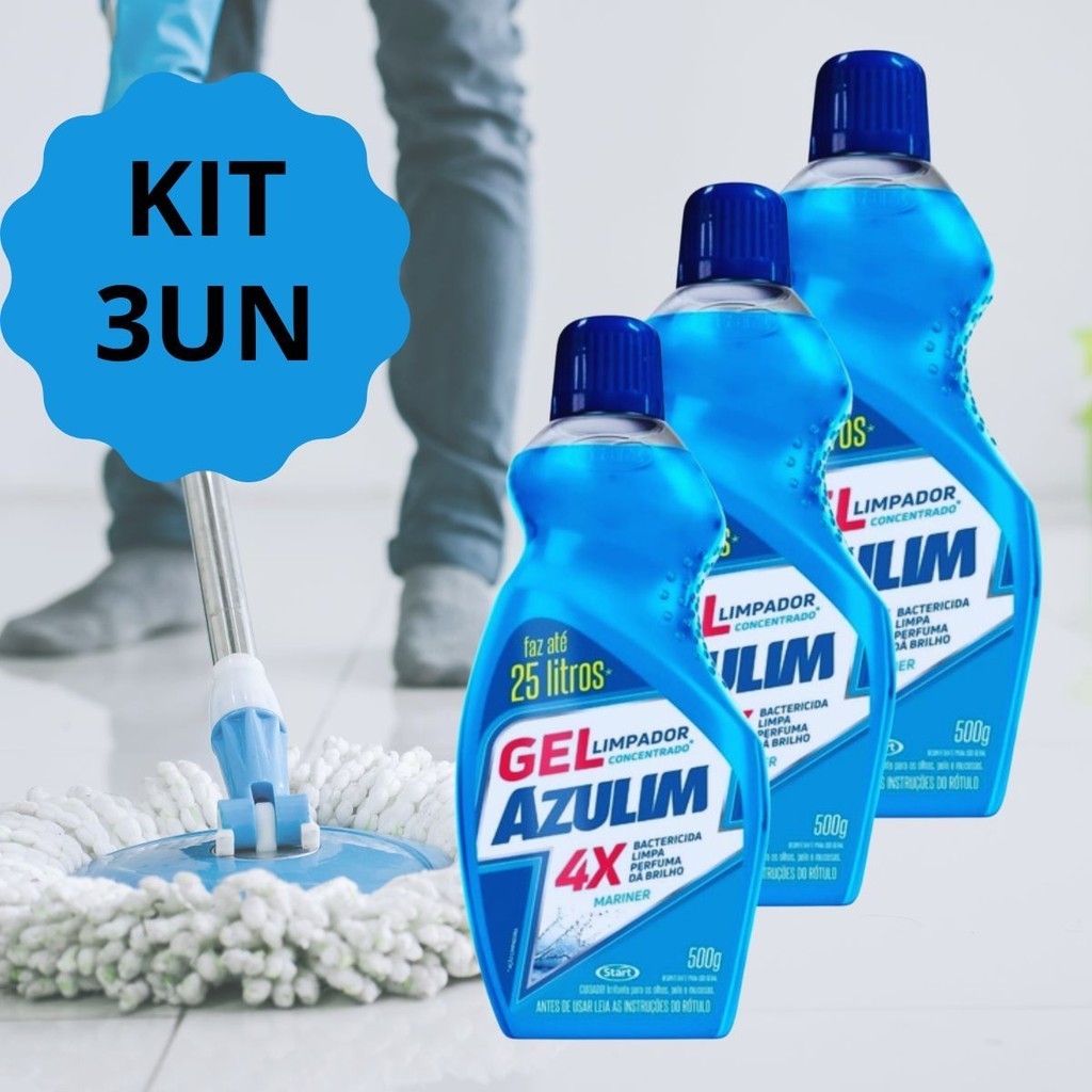 Kit 3 Desinfetante Limpador 4 em 1 Azulim Mariner Limpa Desinfecta e da ...