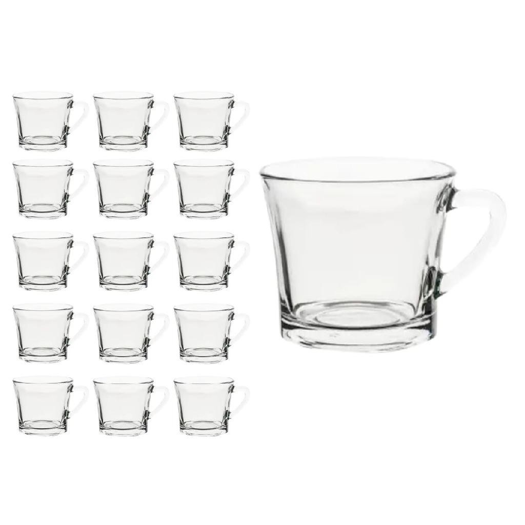 Kit 16 Xícaras De Chá Vidro Praticasa Transparente 165ml | Shopee Brasil