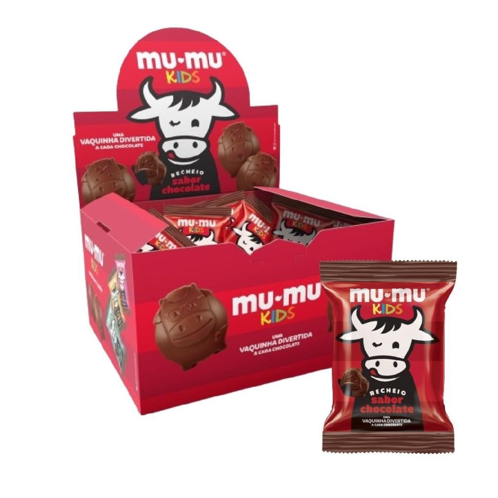 Chocolate Recheado Mu-Mu Kids Chocolate 15,6g Display C/24 Unidades ...