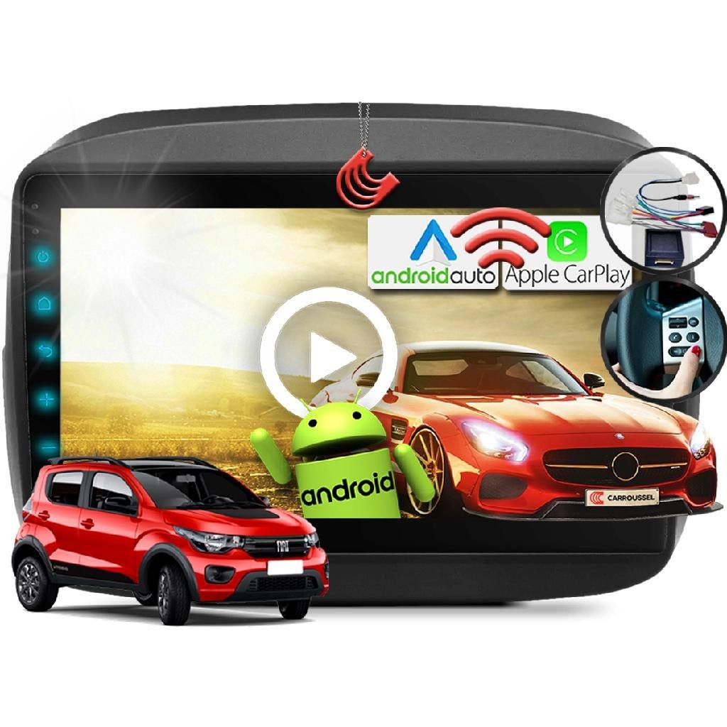 Kit Central Multimidia Mp5 Android Fiat Mobi - Câmera Moldura Chicote Rede Can Bus 2gb 32gb 2din ...