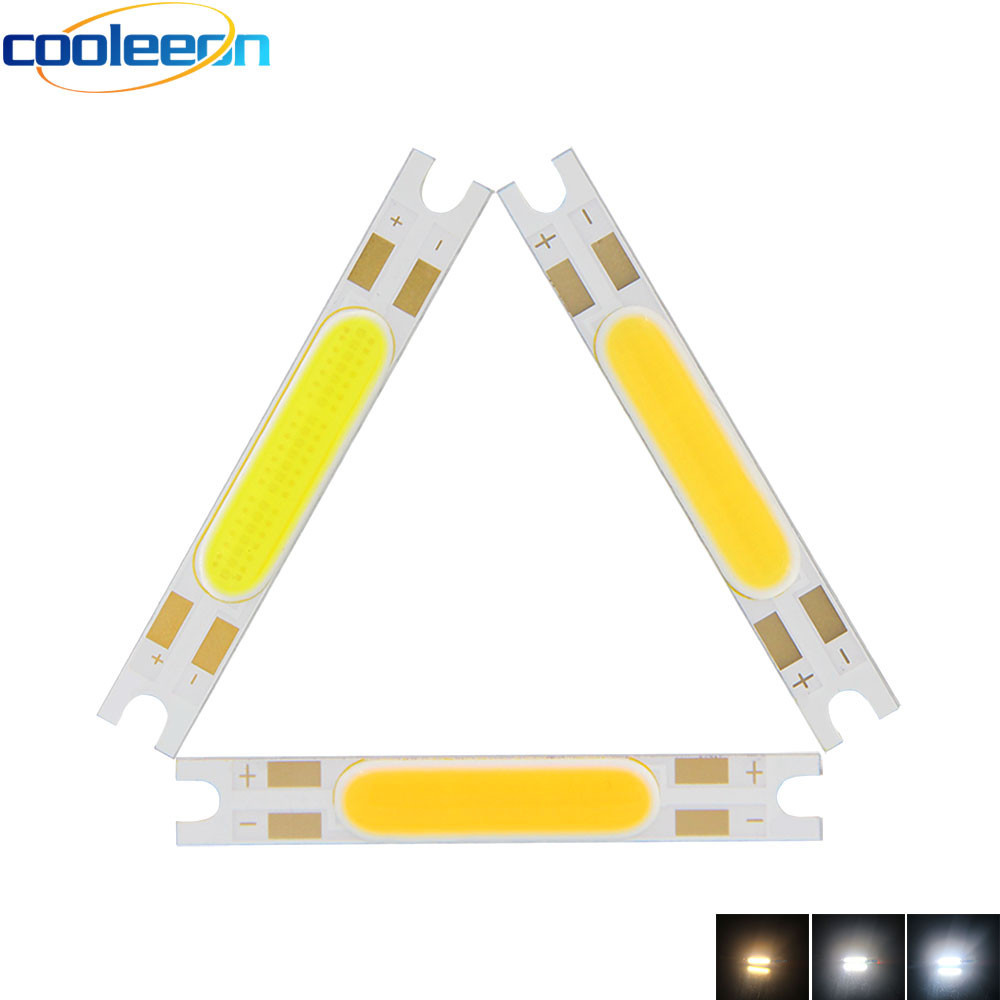 10PCS 50x7mm COB Lâmpada LED 5W 5CM Chip On Board DC 9V Fonte De ...
