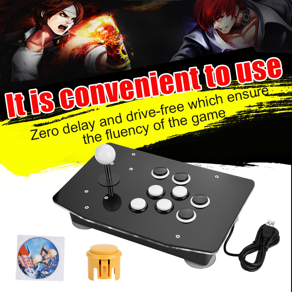 Hyhyhy Zero Delay Joystick USB Interface Game Metal Handle Arcade Controller for Computer ...