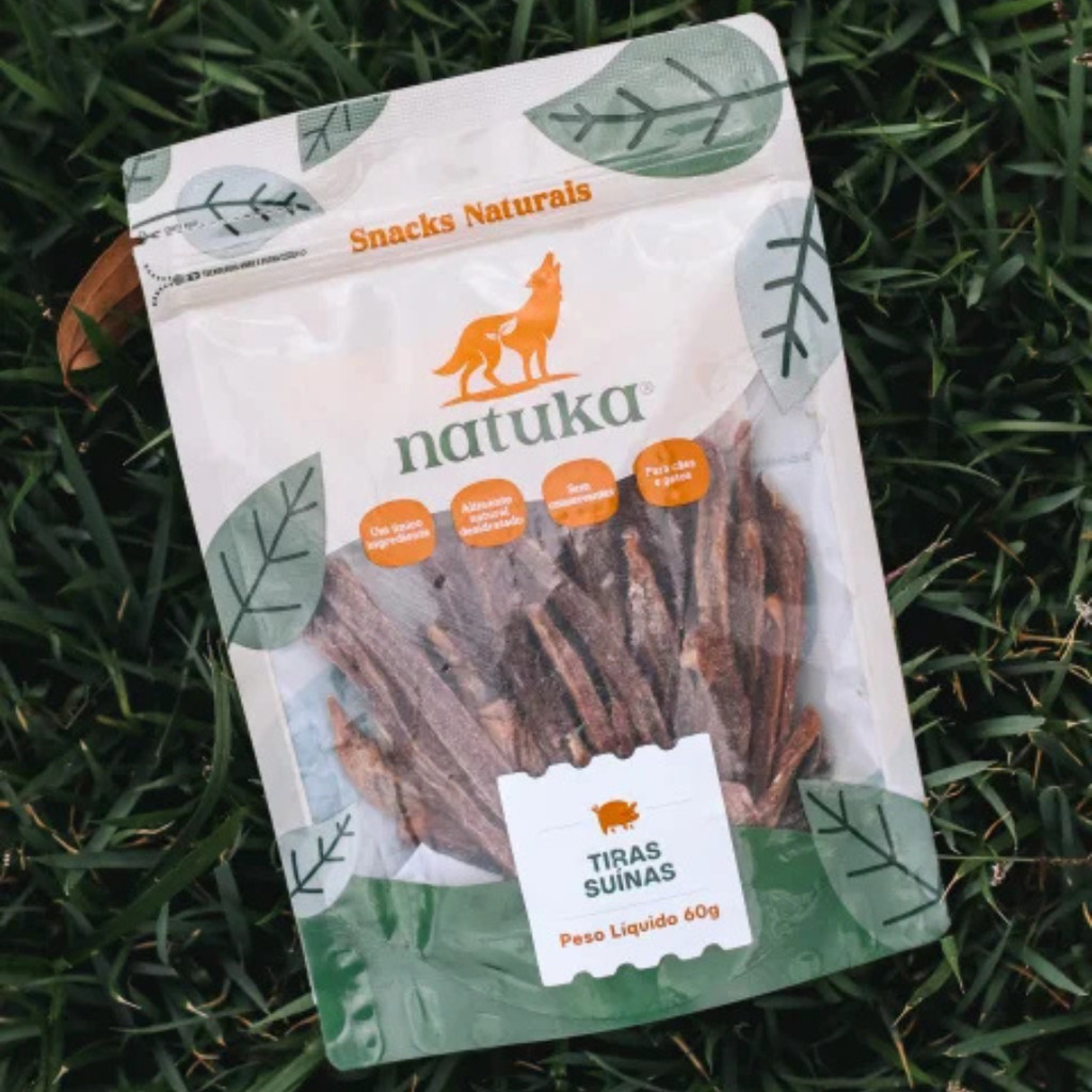 PETISCO NATURAL DESIDRATADO - NATUKA TIRAS SUINA - 60G | Shopee Brasil