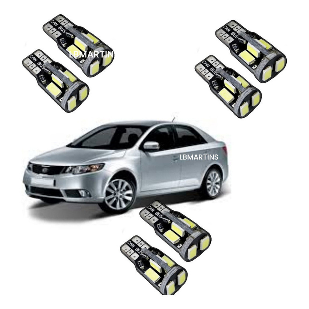 Kit Leds T10 Super Branca Farolete Pingo Kia Cerato | Shopee Brasil