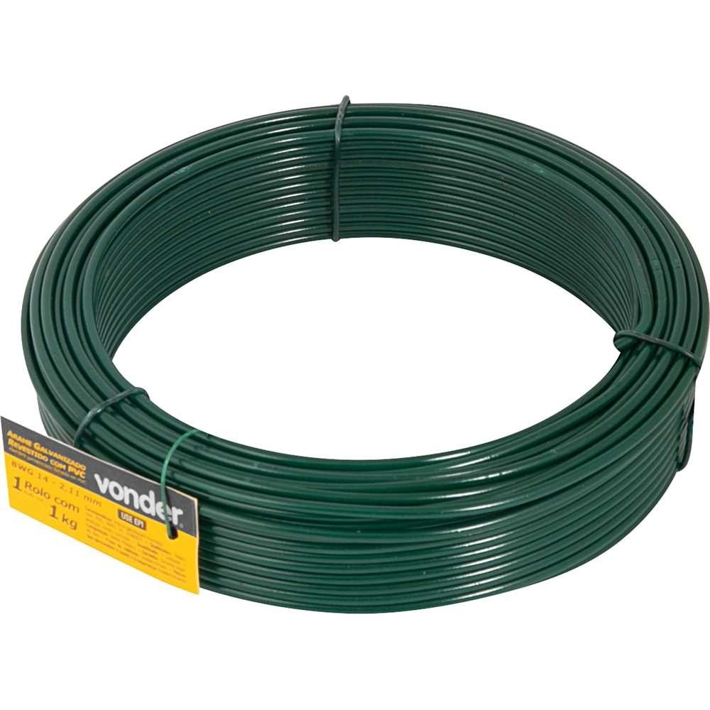 Arame Galvanizado BWG 14 Revestido Com PVC 1KG Vonder | Shopee Brasil
