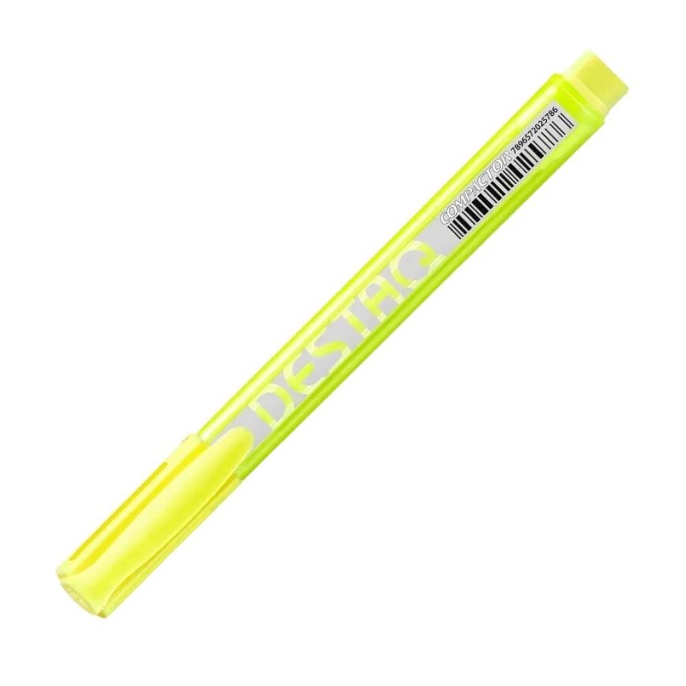 Caneta Marca Texto Amarelo Fluorescente Destaq Compactor | Shopee Brasil