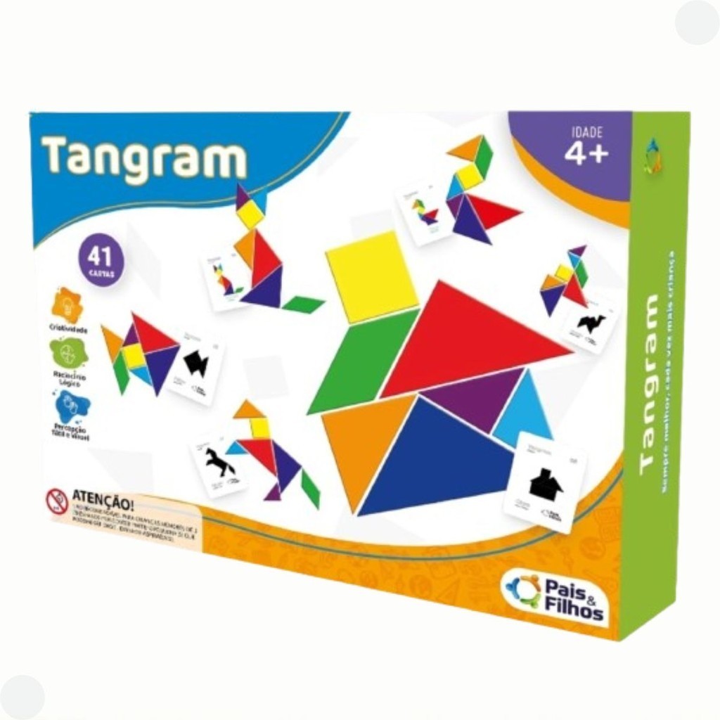 Brinquedo para Crianças Tangram Unico De Papel Cartão 792411 - Pais E ...