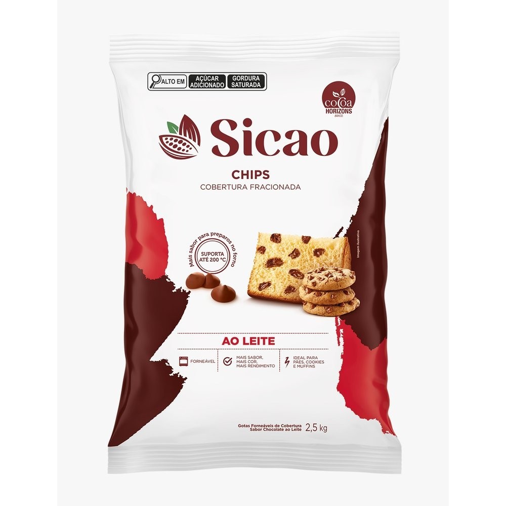Chips Cobertura Ao Leite 2,5kg - Sicao | Shopee Brasil