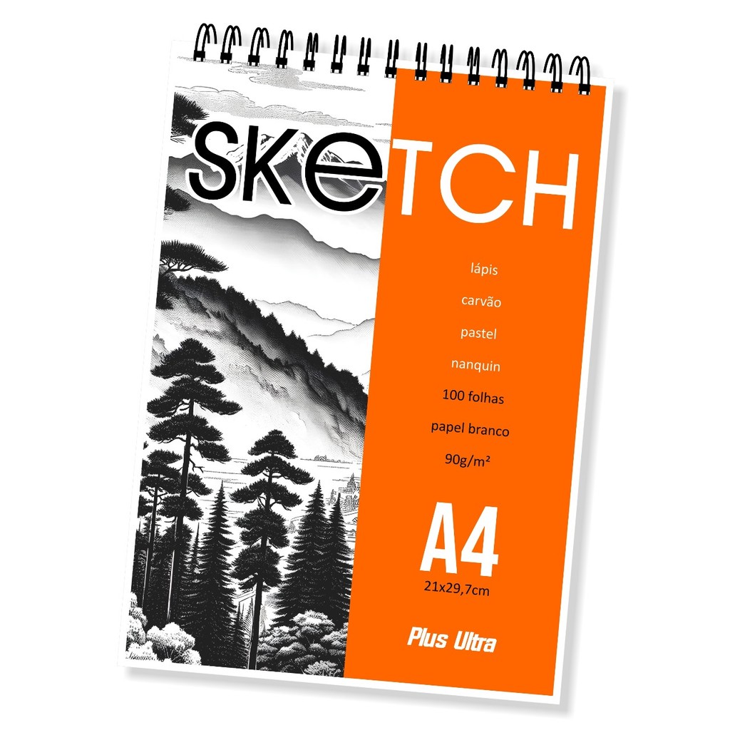 Sketchbook Caderno Desenho Sketch Plus Ultra 90g c/ 100 folhas | Shopee ...
