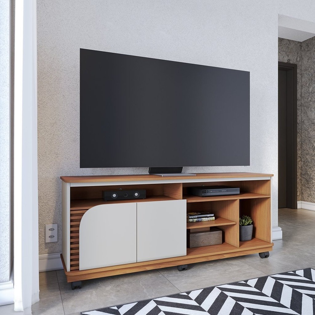 Rack para TV até 65 Polegadas com Rodízio 2 Portas Jurere 150cm | Shopee Brasil