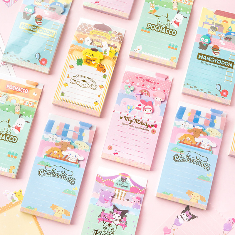 80 Folhas Bloco De Notas Sanrio Nota 4 Desenhos Memo Papel De Carta ...