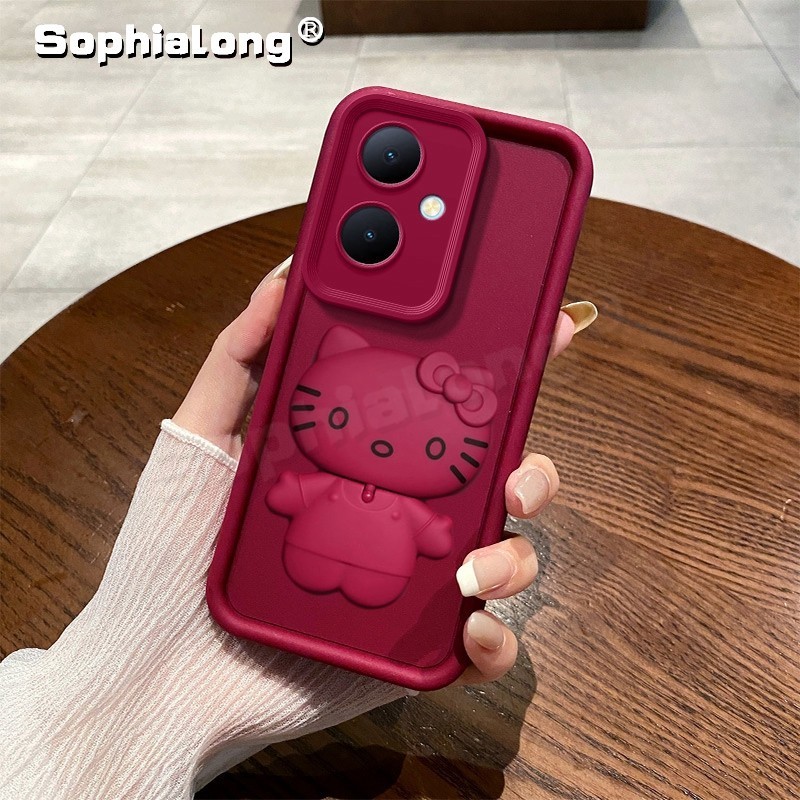 Espelho Macio Hello Kitty Mirror Stand Phone Casing Para Xiaomi POCO F6 ...