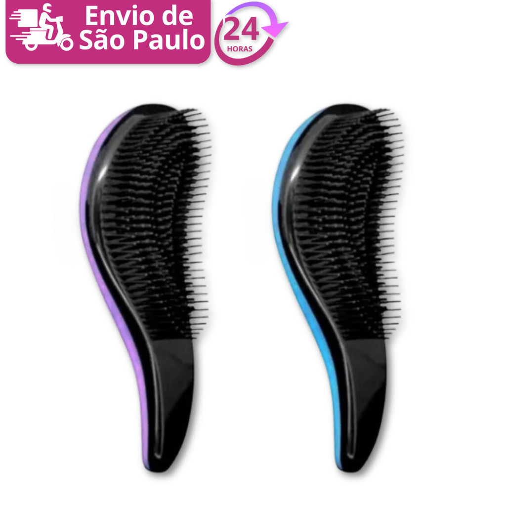 Kit Com 2 Unidades Escova Mágica Desembaraçadora Cabelos Modelador De ...