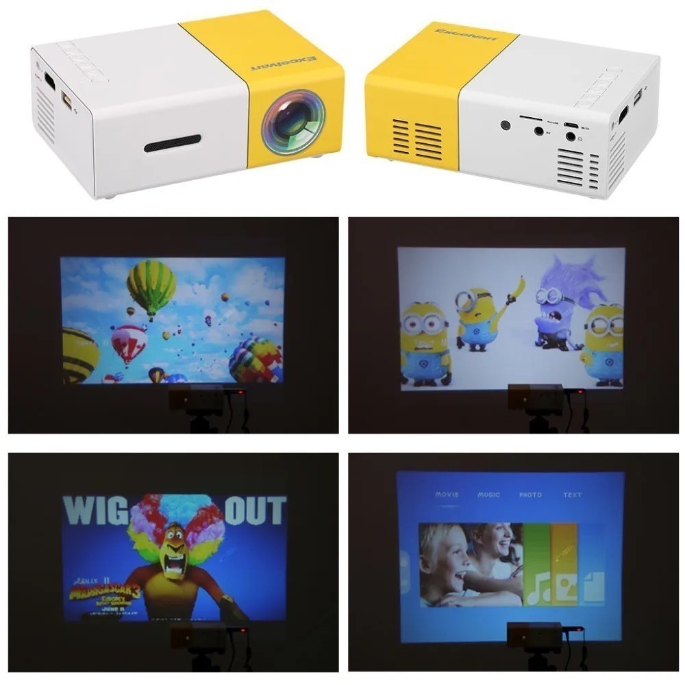 Mini Projetor Led Yg-300 Portátil Full Hd 600 Lumens Usb Hdm | Shopee Brasil