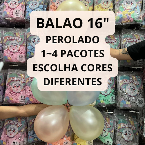 12~48 Balão Bexiga Perolado 16 Polegadas - Pic Pic - Perola Candy Colors | Shopee Brasil
