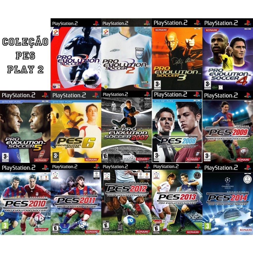 Jogo Pes 1, 2, 3, 4, 5, 6, 2007 Até 2014 - Ps2 Kit 14 Dvds | Shopee Brasil
