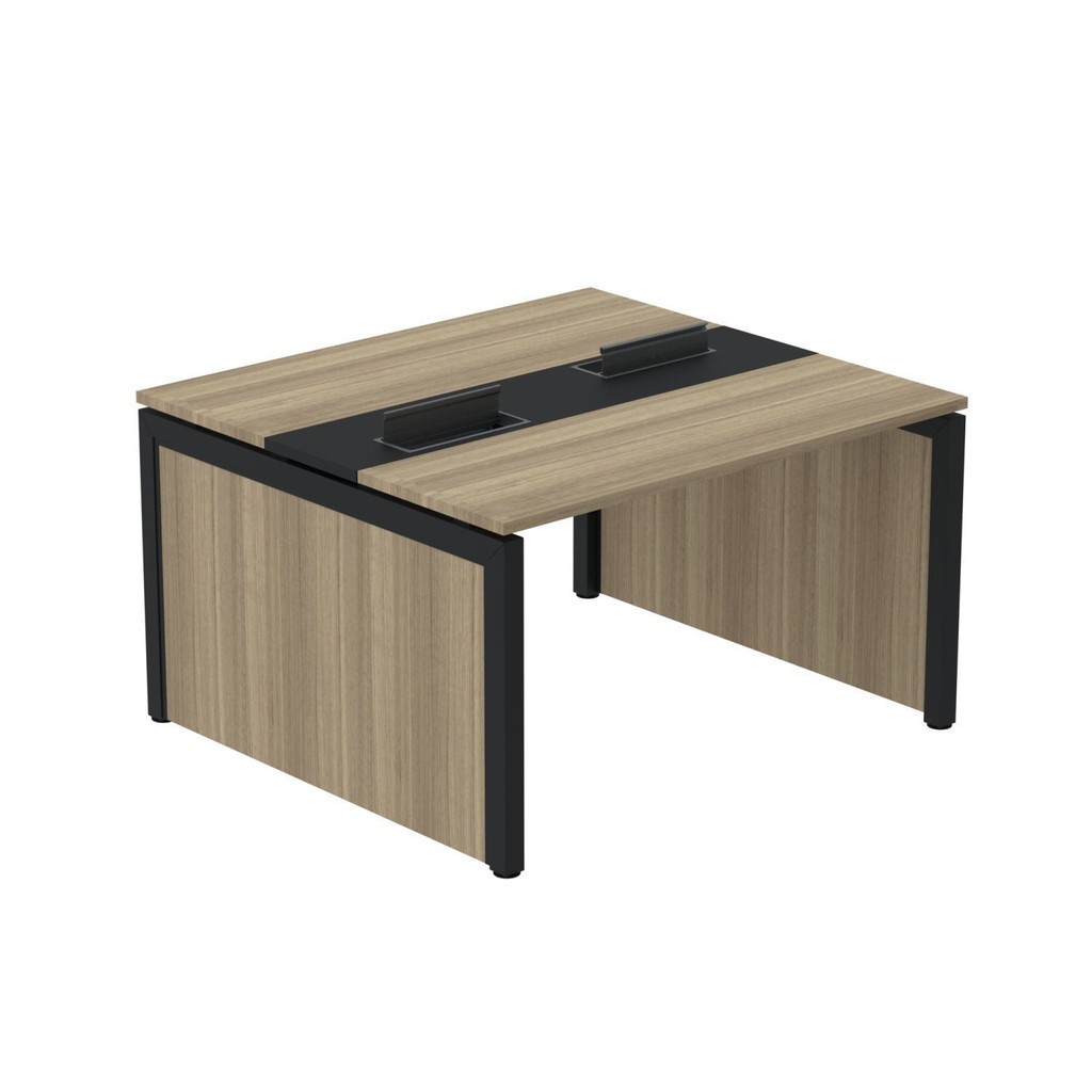 Mesa de Plataforma Dupla para 2 Pessoas Corporativa 120x120/2p Noce Naturalle/Preto | Shopee Brasil