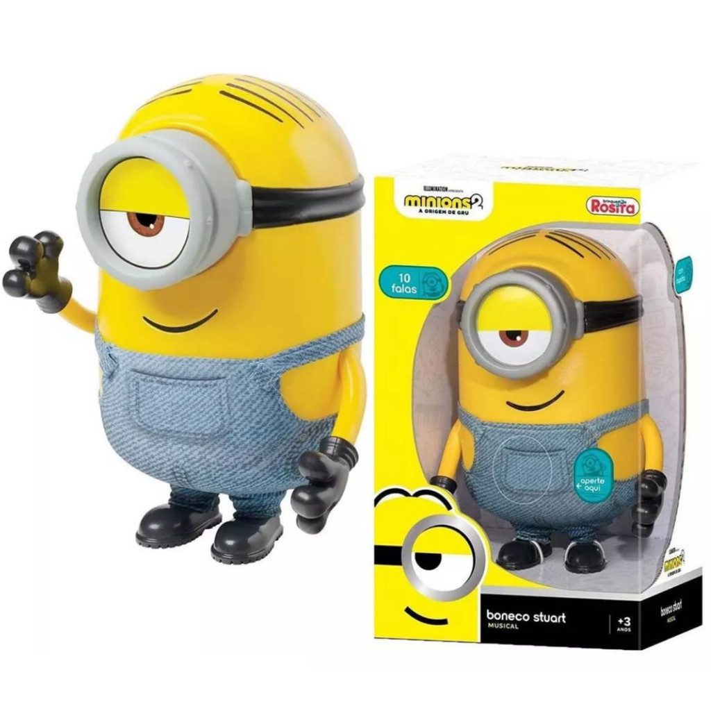 Boneco Minion 25cm Stuart 10 Frases Gru Meu Malvado Favorito | Shopee ...
