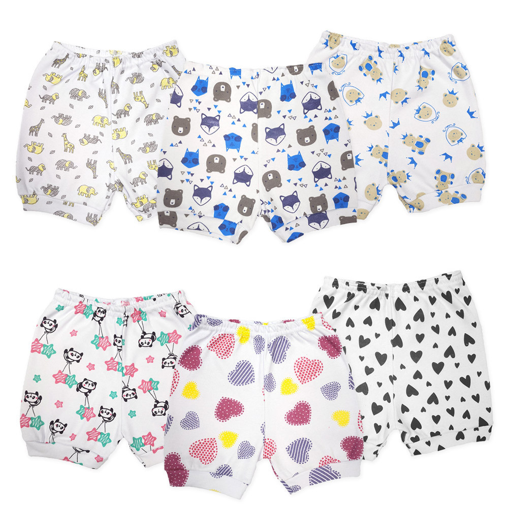 Kit Short Bebê Estampado 100% Algodão 3 Peças Recém Nascido | Shopee Brasil